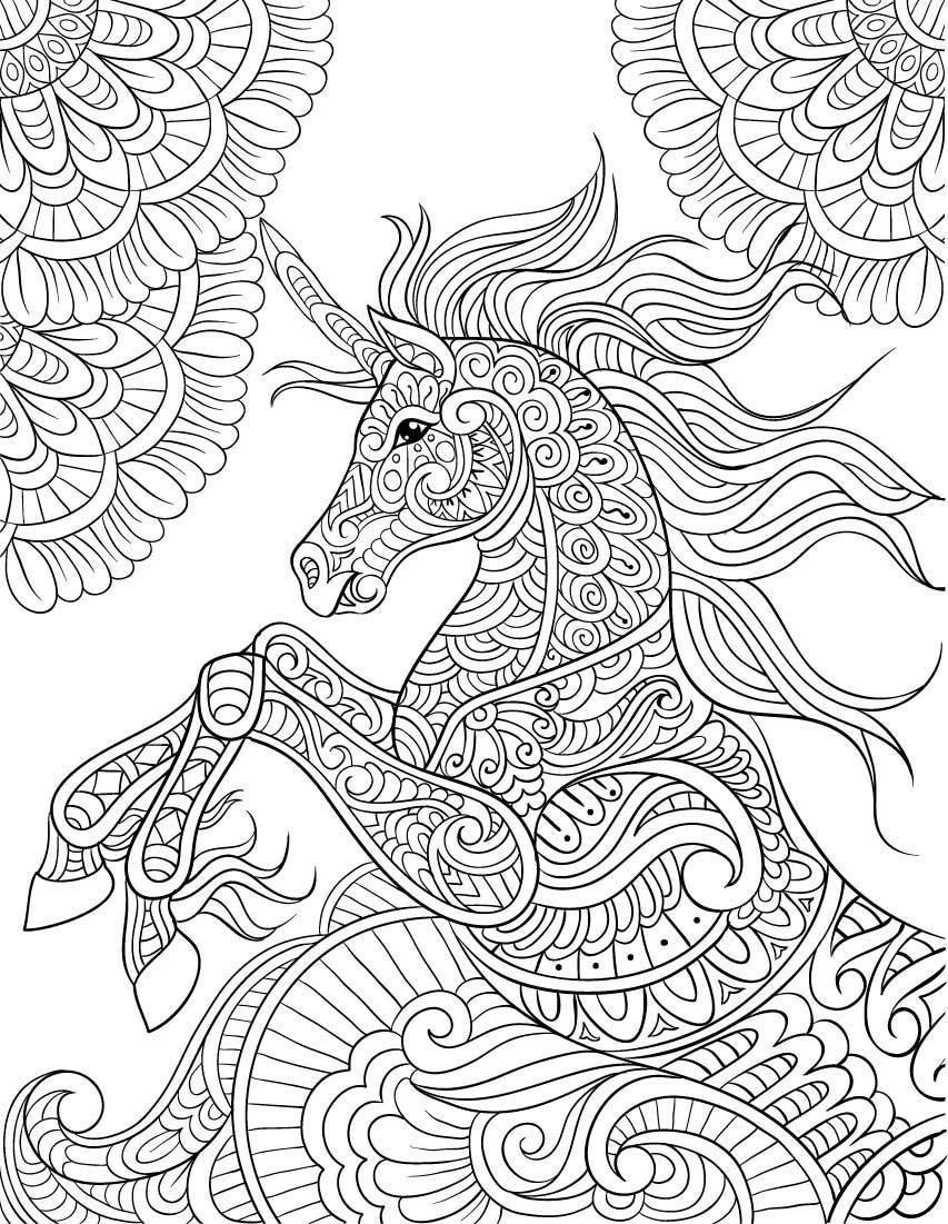 coloriage mandala - coloriage mandala licorne difficile