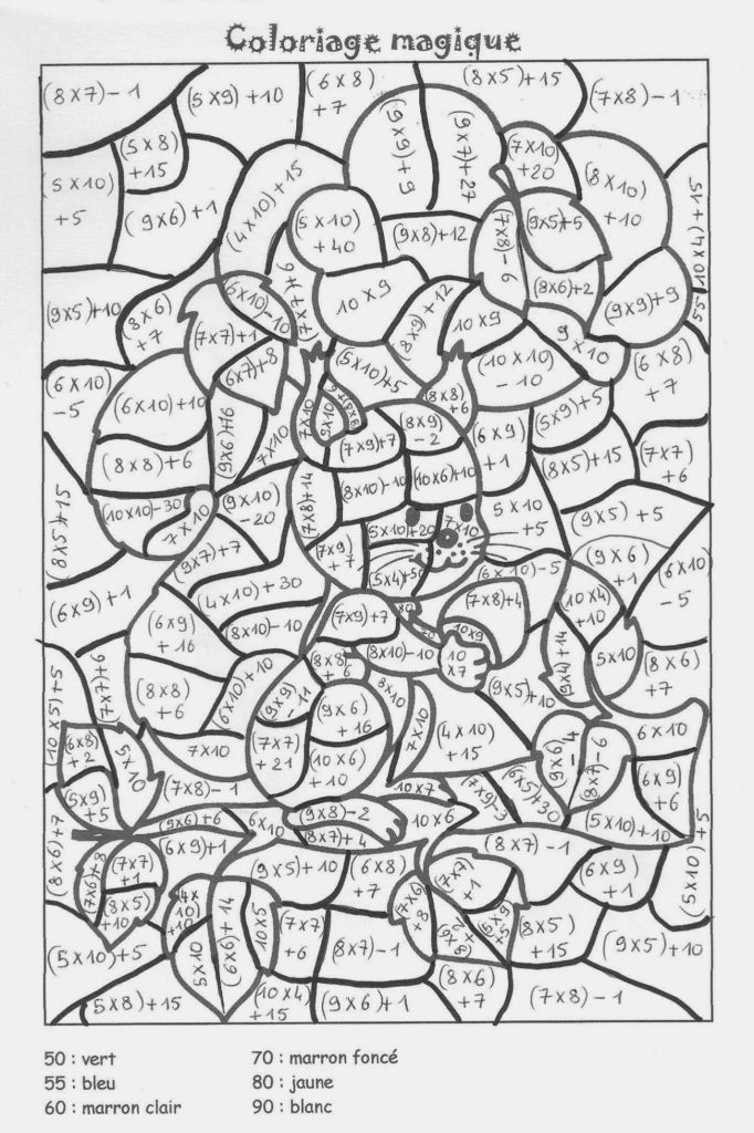 coloriage magique maths ce1 à imprimer – 123Dessins | Source #1 des ...