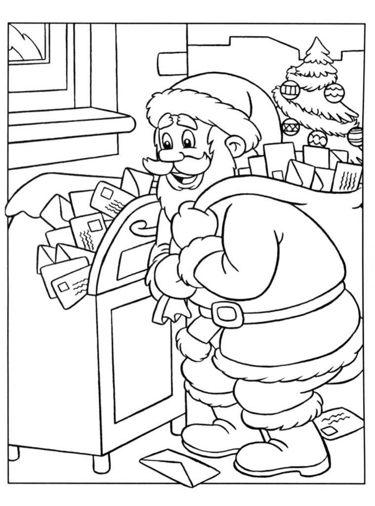 coloriage traineau pere noel à imprimer – 123Dessins | Source #1 des ...